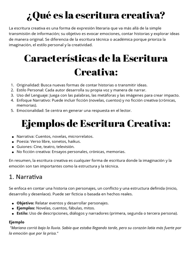 Guía Completa de Escritura Creativa | PDF | Cuentos | Poesía