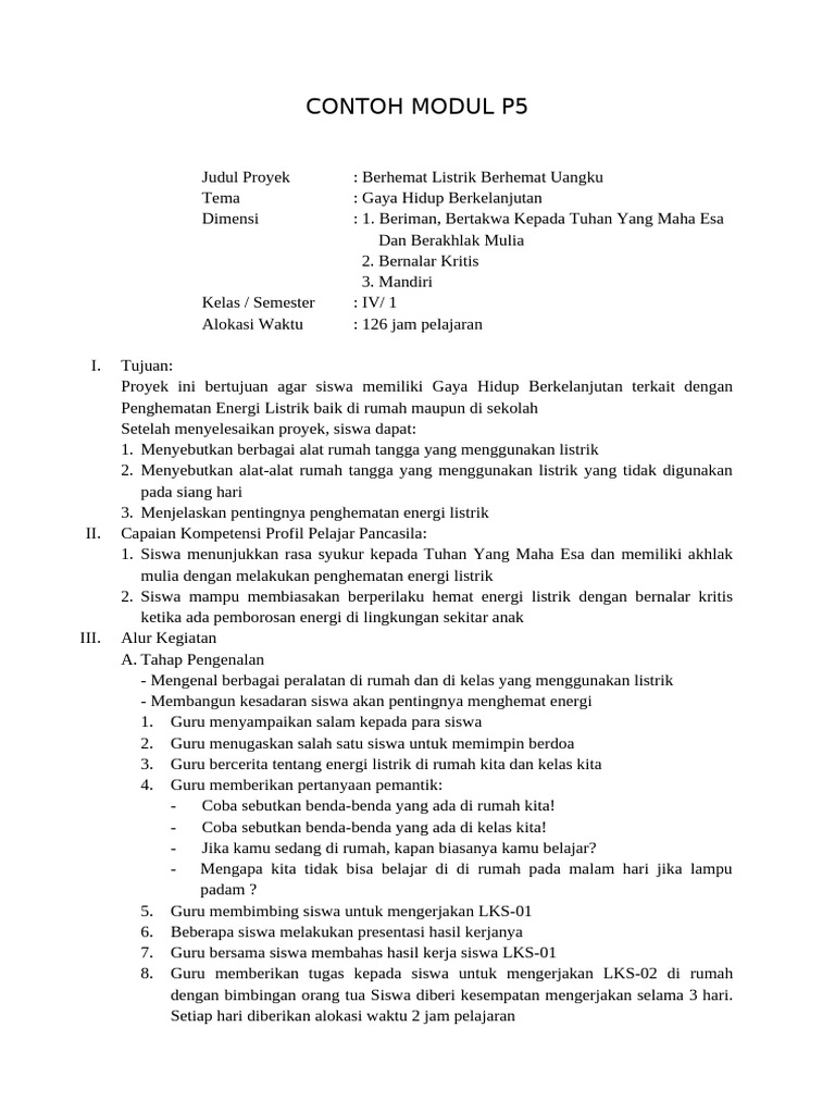 Contoh Modul p5 | PDF