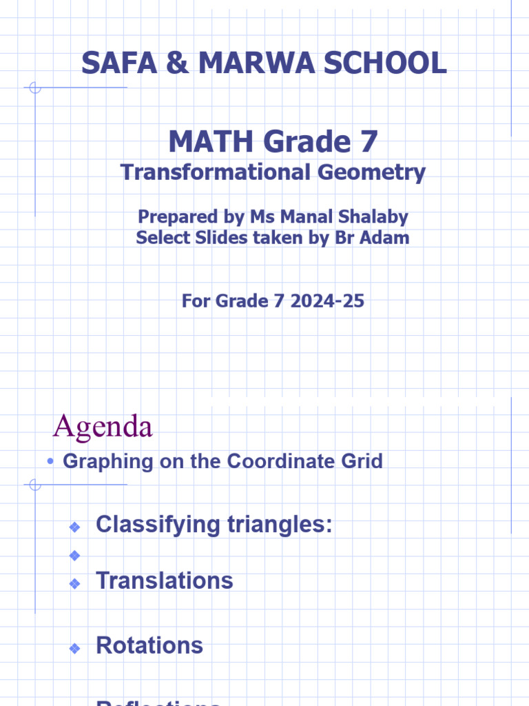 Grade 7 Transformational Geometry Guide | PDF | Triangle | Cartesian ...