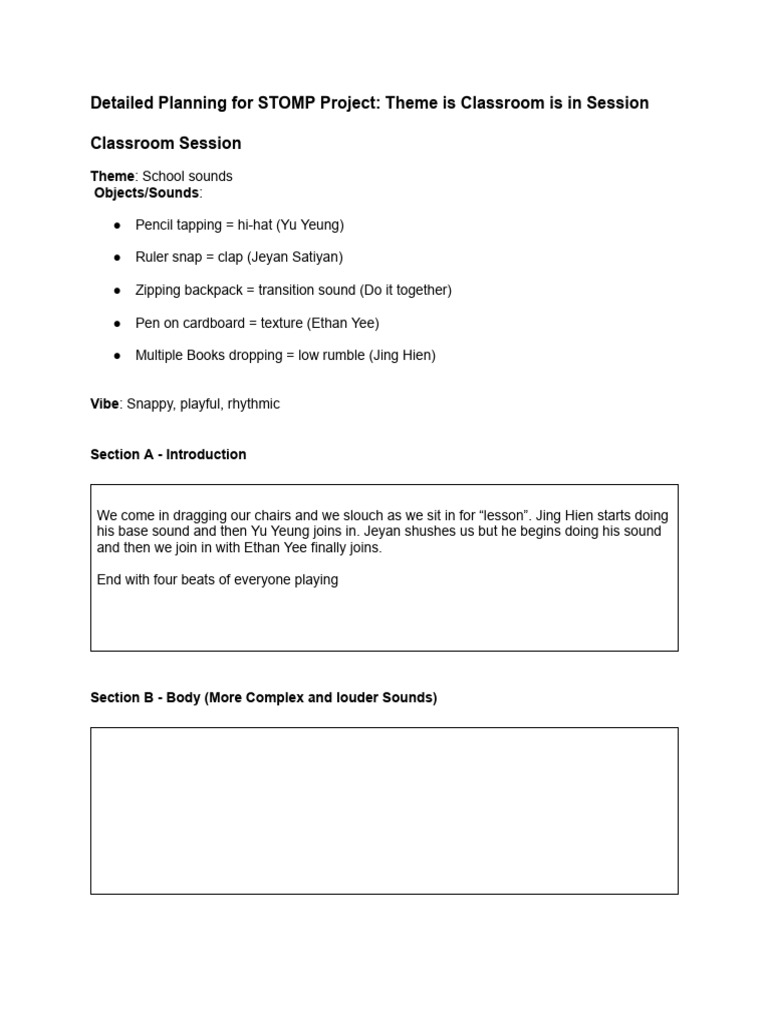Detailed Planning For STOMP Project | PDF