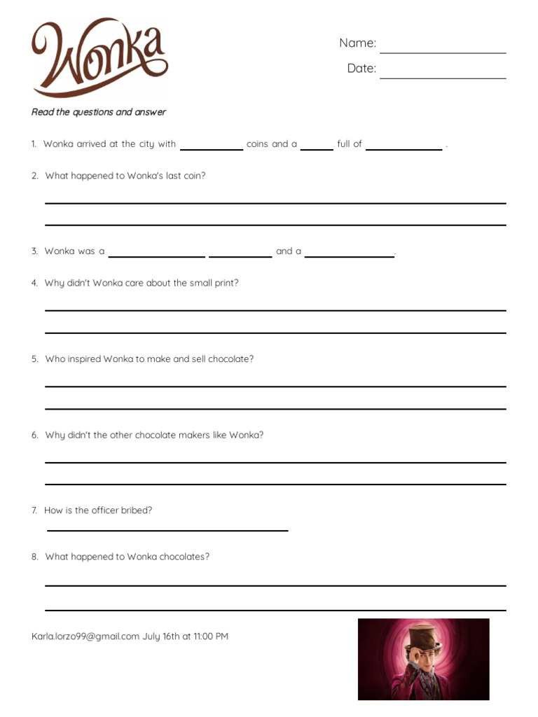 Wonka: Questions and Answers Guide | PDF