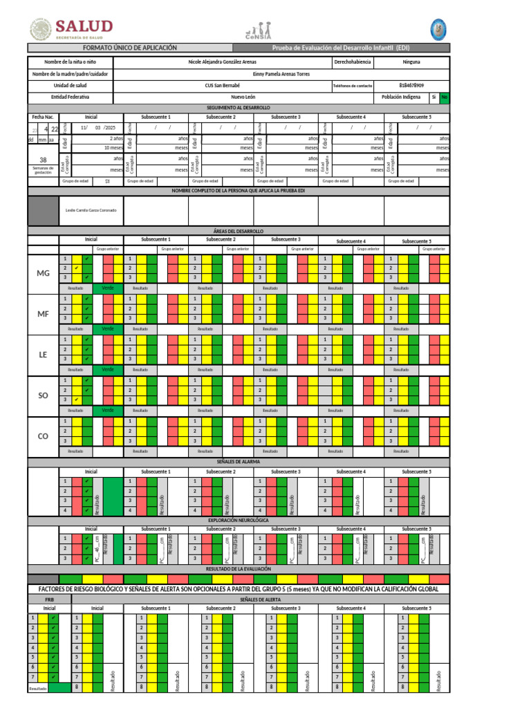 Formato EDI para Evaluación Infantil | PDF