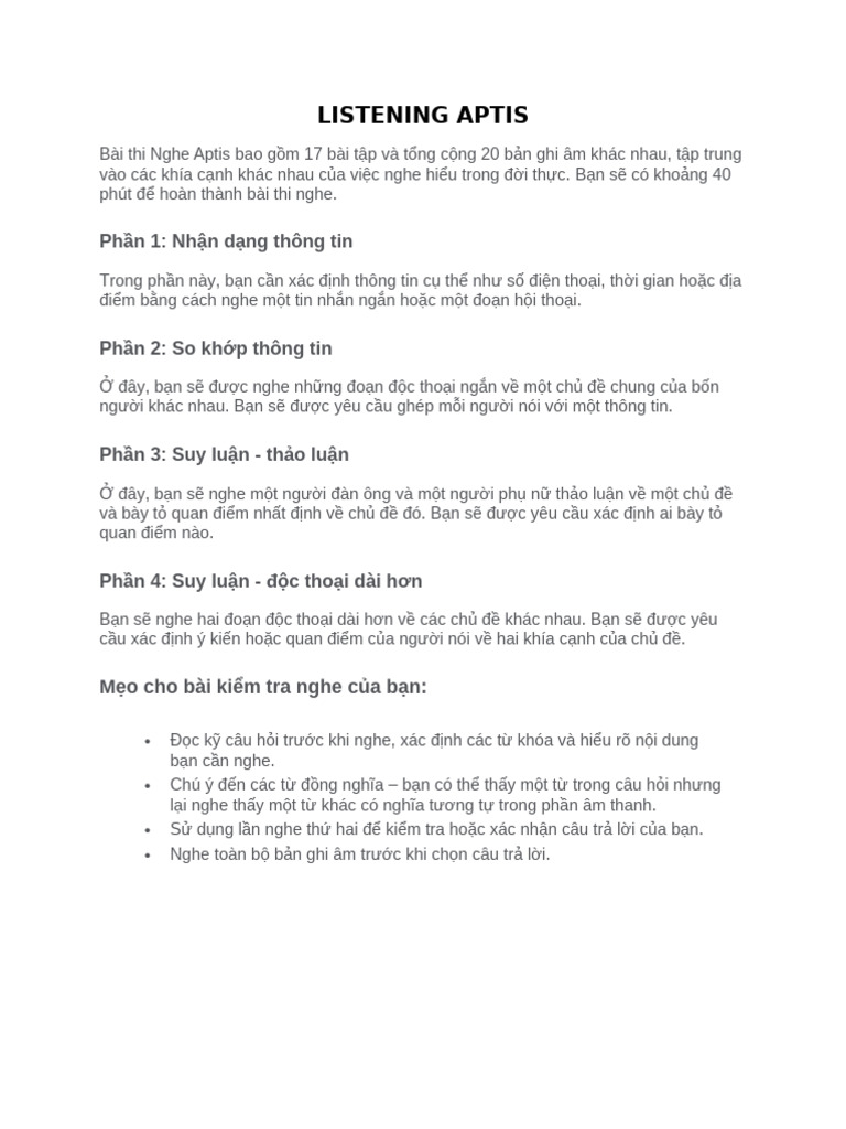 Listening Aptis Pdf