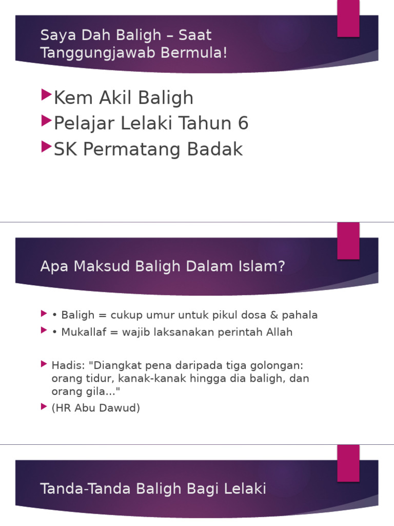 Saya Dah Baligh - Saat Tanggungjawab Bermula! | PDF