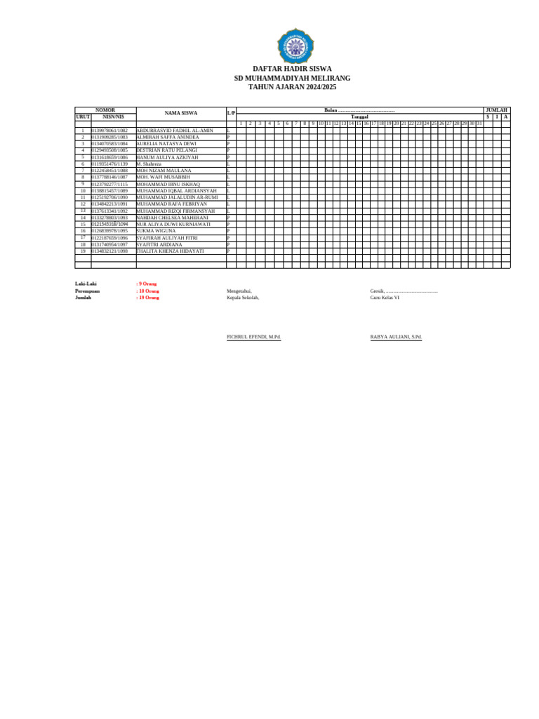 ABSENSI (Autosaved) | PDF