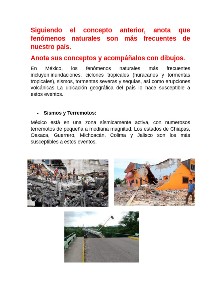 Fenómenos Naturales en México: Guía Completa | PDF | Ciclones ...