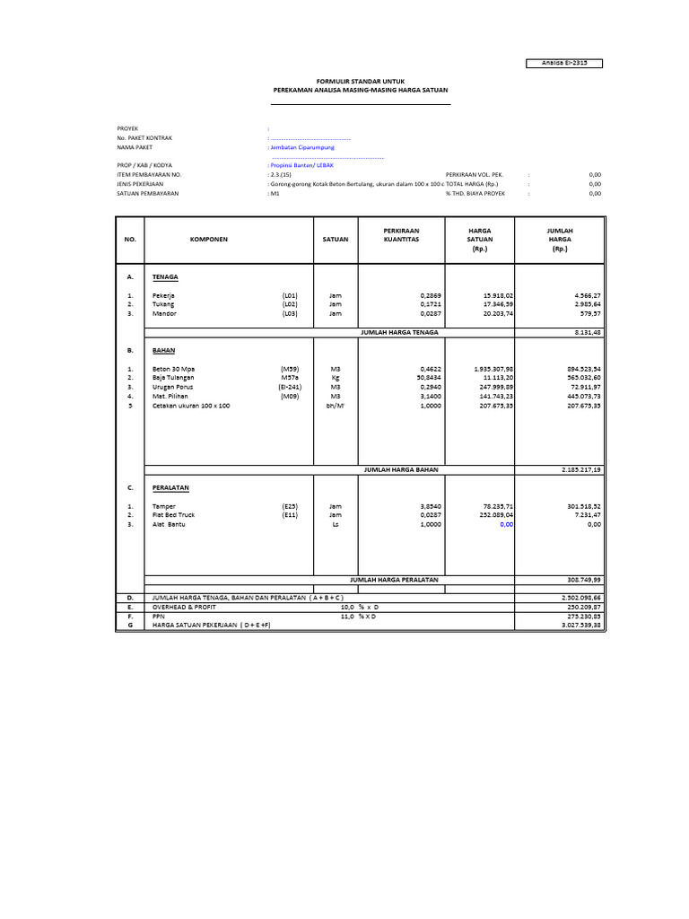 Gorong-Gorong Kota Beton BErtulang 100 x100 | PDF