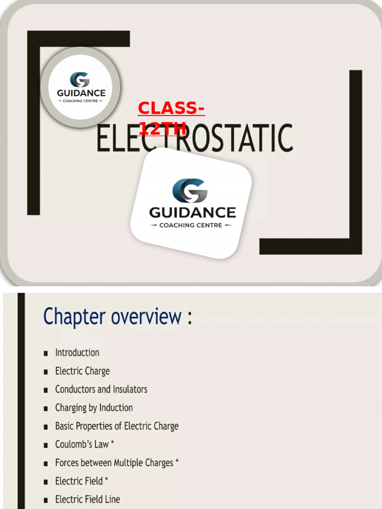 Electrostatics - 12th Physics | PDF