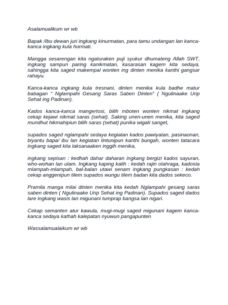 Naskah Pidato (Sesorah) SD | PDF