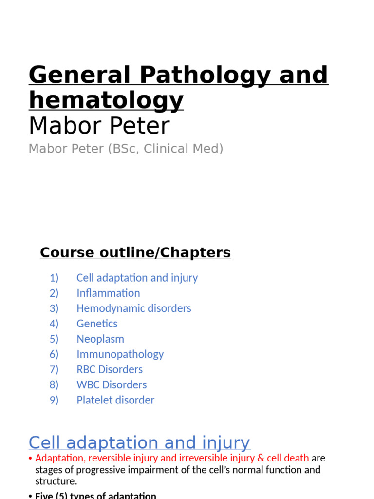 General Pathology and Hematology | PDF | Apoptosis | Necrosis