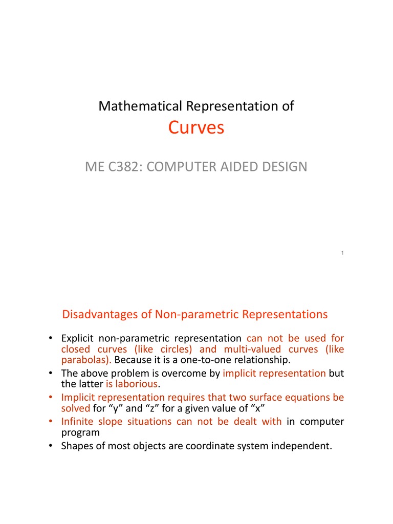 CAD Parametric Curves Guide | PDF | Curve | Equations