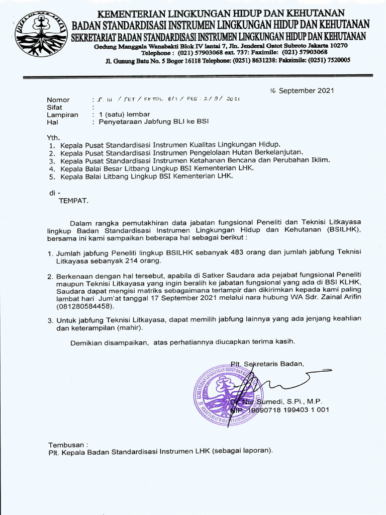 Penyetaraan Jabfung BLI Ke BSI | PDF