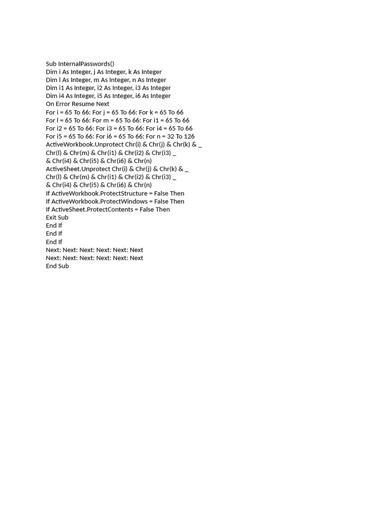 Script Pembuka Excell Protect | PDF