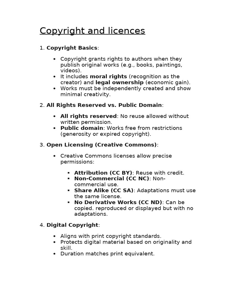 Understanding Copyright and Licenses | PDF