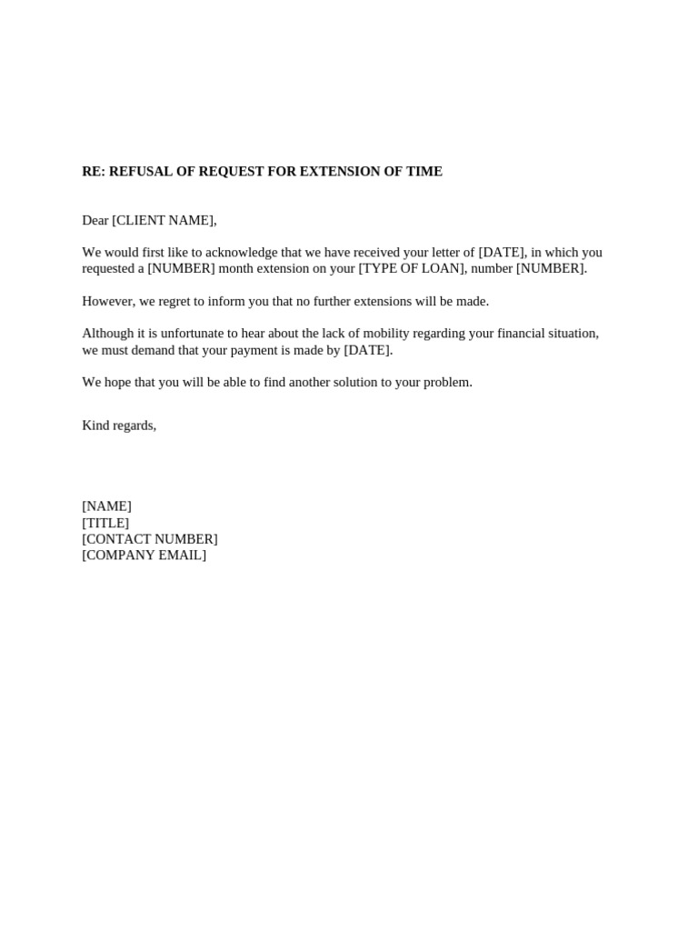 Refusal of Request For Extension of Time | PDF