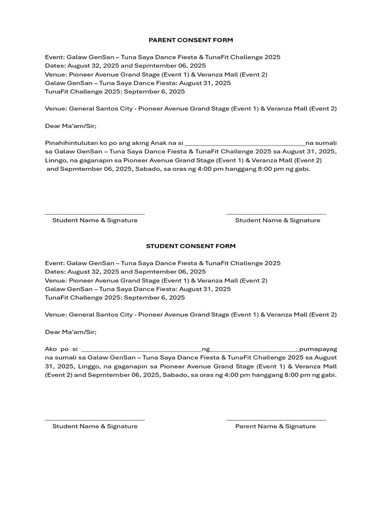 Student Parent Consent Form | PDF