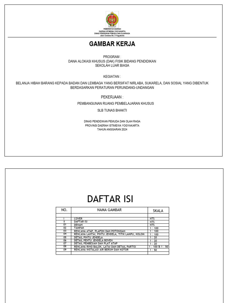 Rencana Pembangunan SLB Tunas Bhakti | PDF