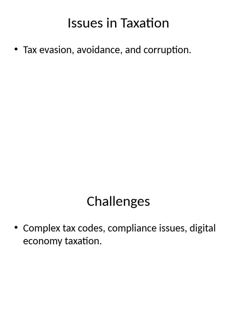 Taxation Issues and Reforms Explained | PDF