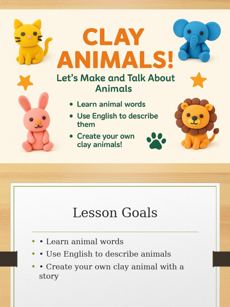 Clay Animals English Lesson | PDF | Zoology