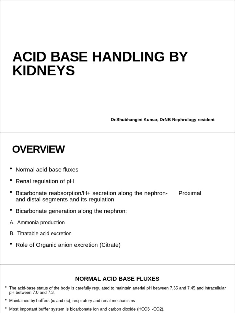 Kidney Acid-Base Regulation Overview | PDF | Kidney | Cell Biology