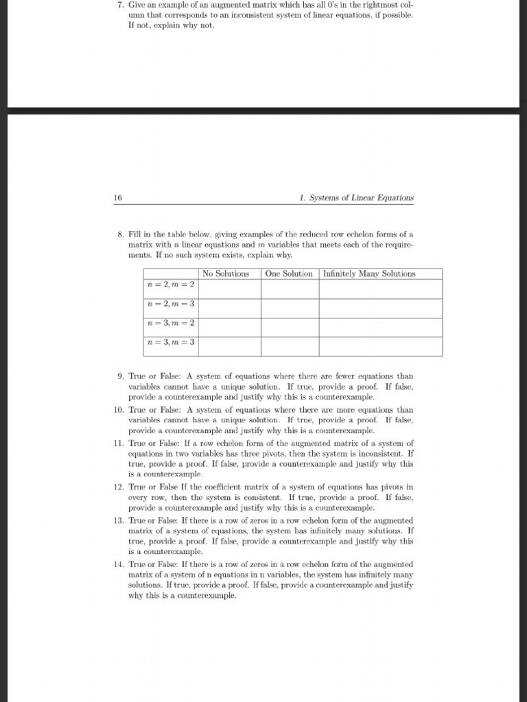 Inconsistent Systems of Linear Equations | PDF | System Of Linear ...