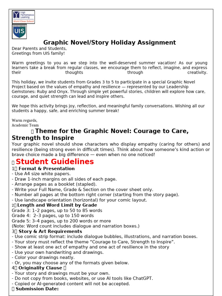 Holiday Assignment - Graphic Novel | PDF | Books | Human Communication
