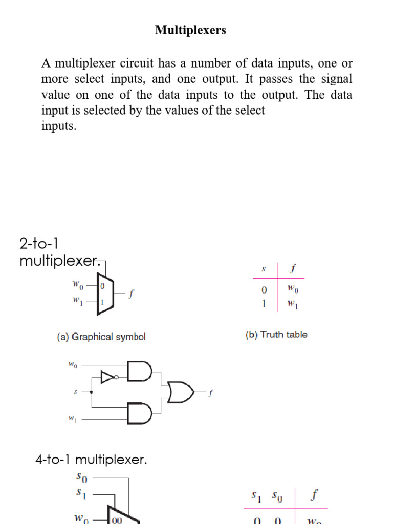 6.lecture 11 and 12 - Multiplexers - Arithmetic Comparison Circuits | PDF | Electronic Circuits ...