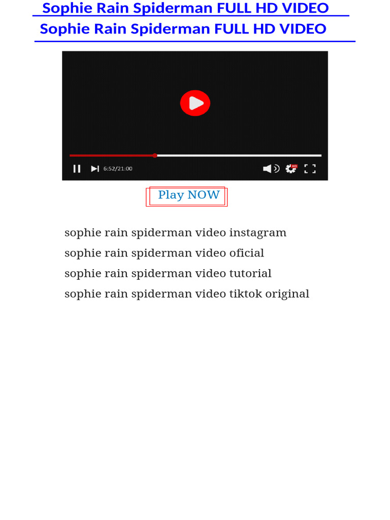 (-EXCLUSIVE 18+) Sophie Rain Spider Man Video Official Tutorial Youtube | PDF