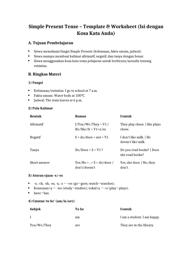 Simple Present Tense Worksheet & Guide | PDF | Chess Openings | Chess