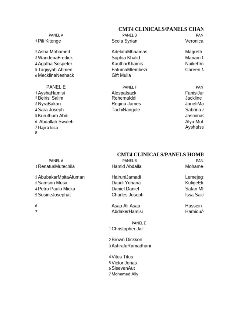 Cmt4 Panels-Chanika & Homboza-1 | PDF