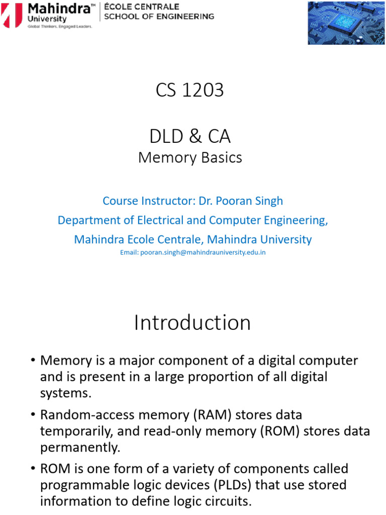 13 - Memory Basics, Programming | PDF