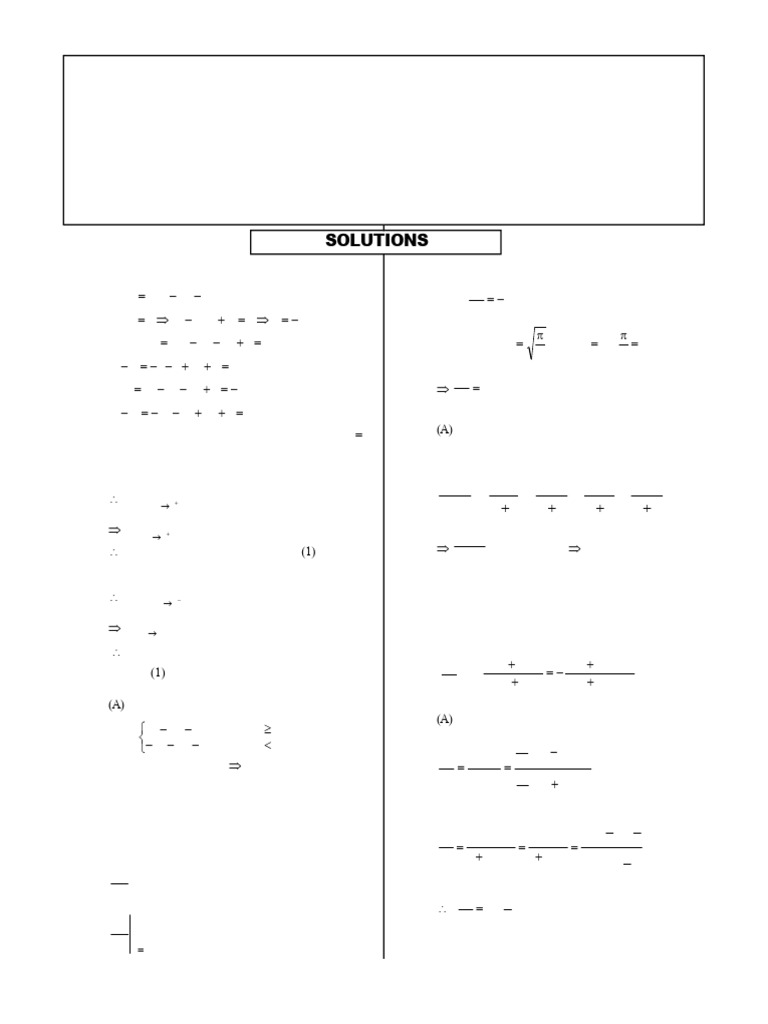 KCET-FT-01 Maths Only Solutions | PDF | Elementary Geometry | Mathematics