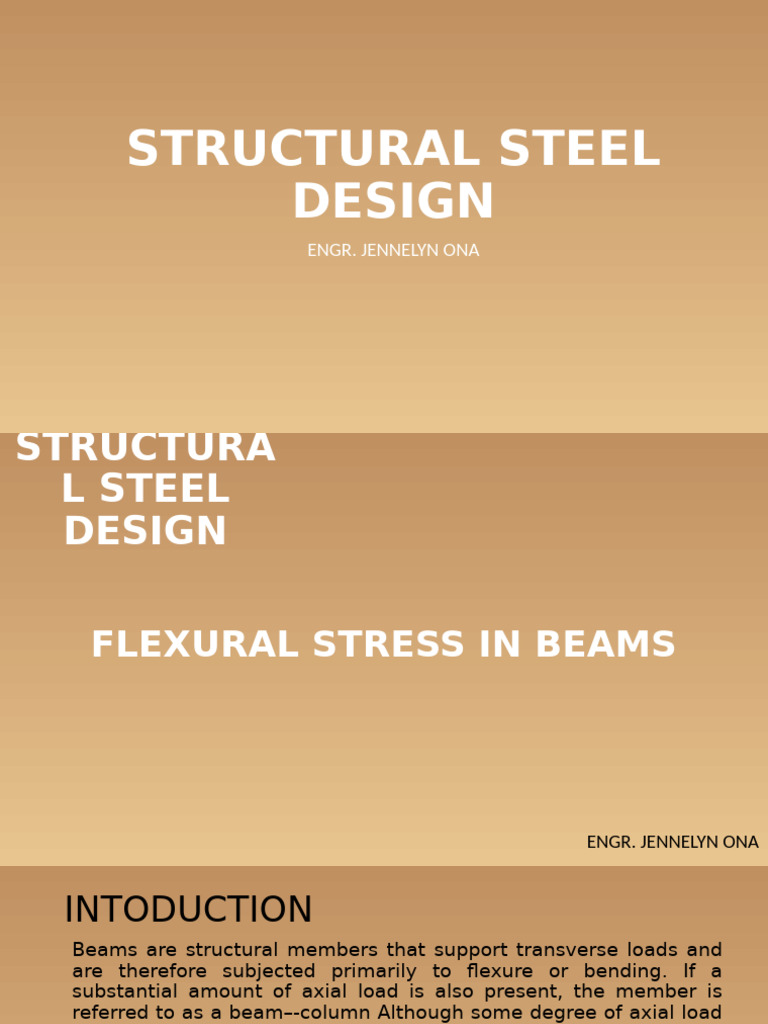 Flexural Stress in Structural Steel Beams | PDF | Bending | Beam ...