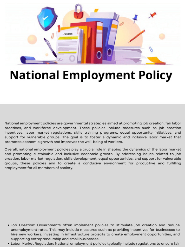 National Employment Policies | PDF | Labour Economics | Employment