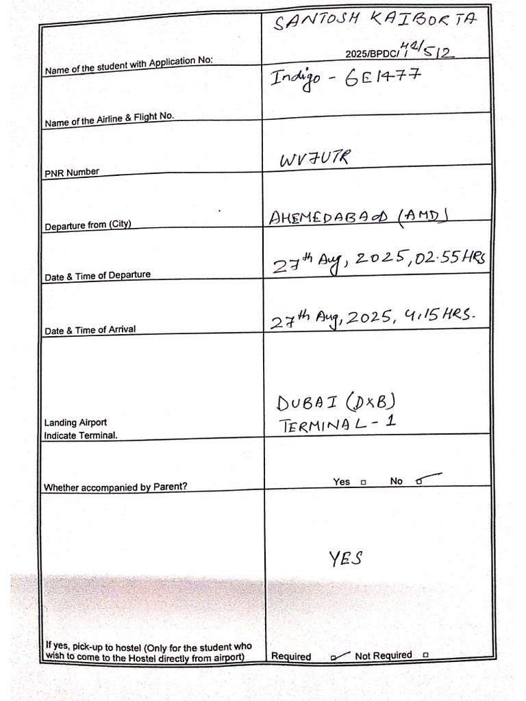 Pickup Up Request. | PDF