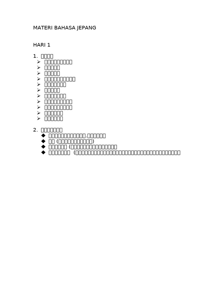 Materi Bahasa Jepang | PDF