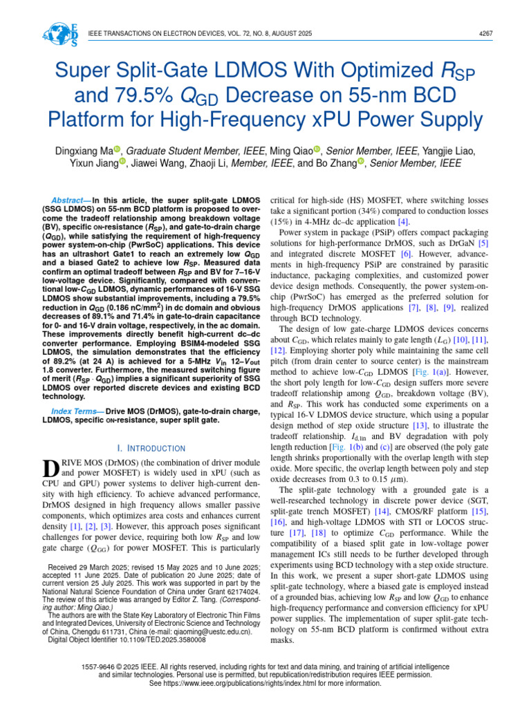 Super Split-Gate LDMOS for High-Frequency | PDF | Mosfet | Field Effect ...