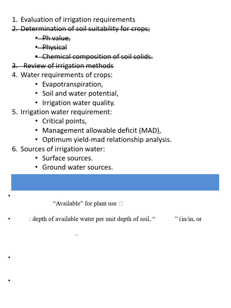 Crop Water and Irrigation Requirements Guide | PDF | Evapotranspiration ...