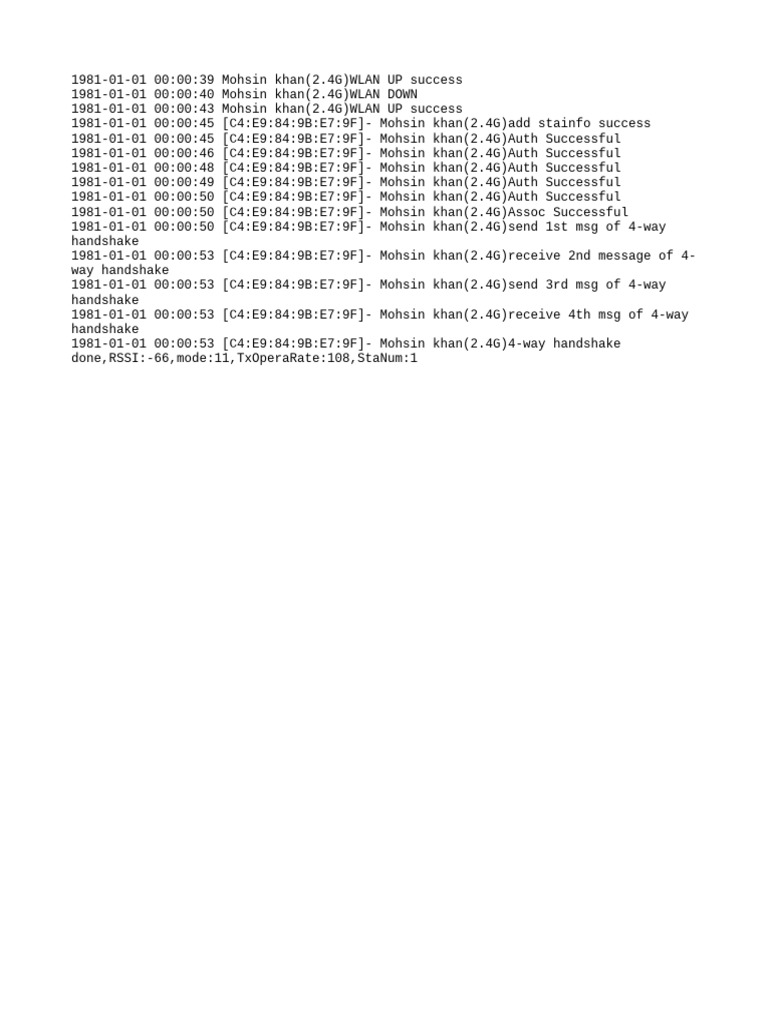 Wifi Event - Log | PDF