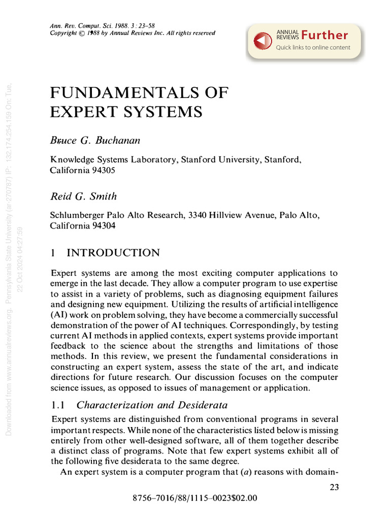 Fundamentals of Expert Systems | PDF | Artificial Intelligence ...