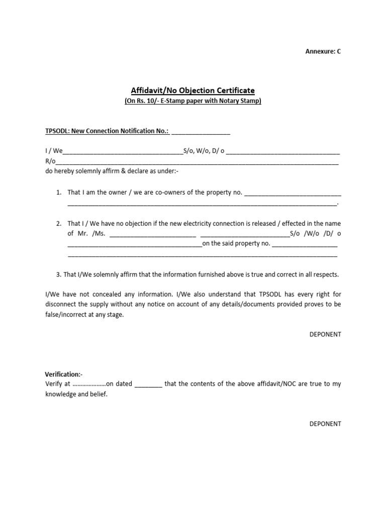6.no Objection Certificate From Owner | PDF