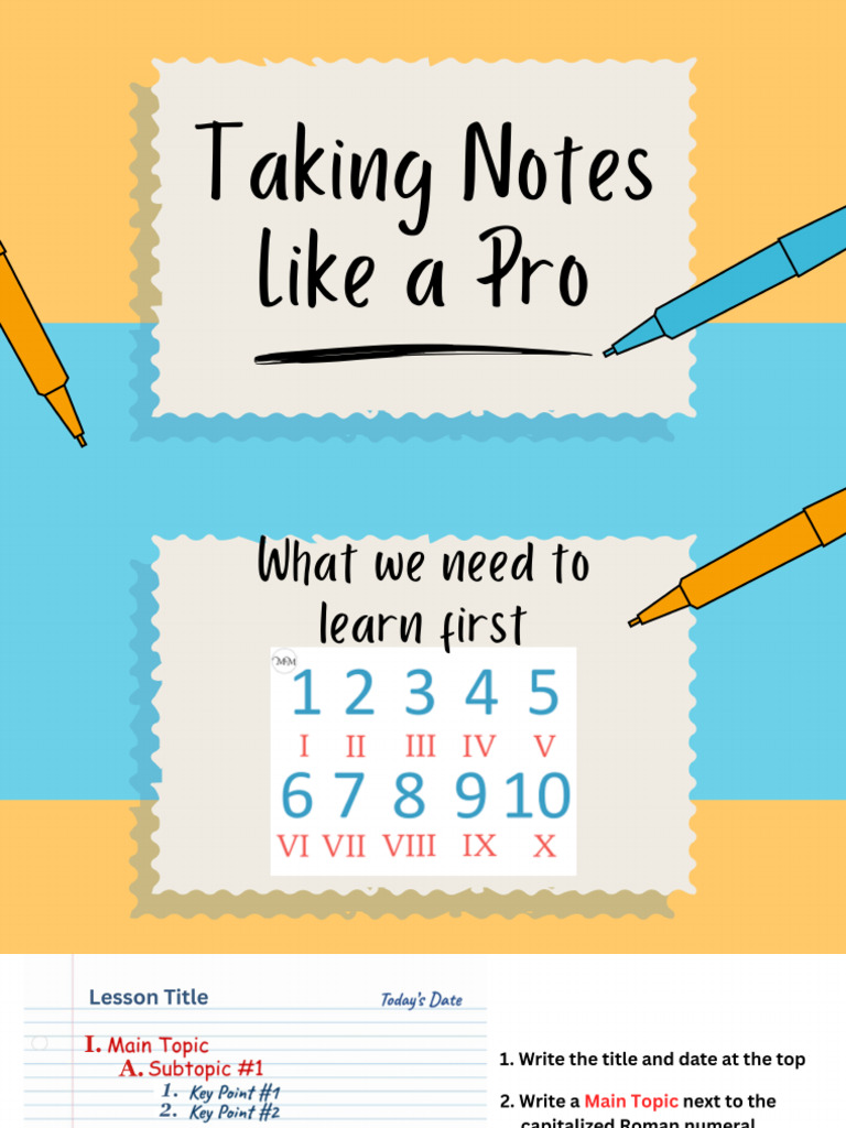Taking Notes Like A Pro | PDF