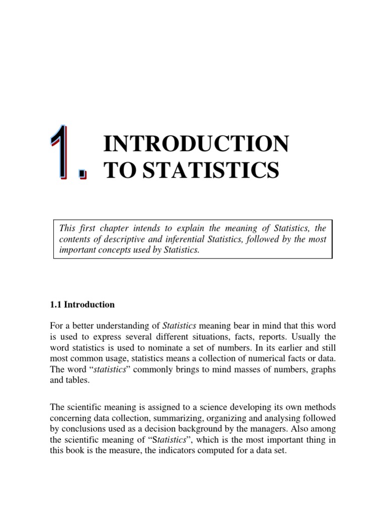 Introduction To Statistics | PDF | Statistical Inference | Statistics