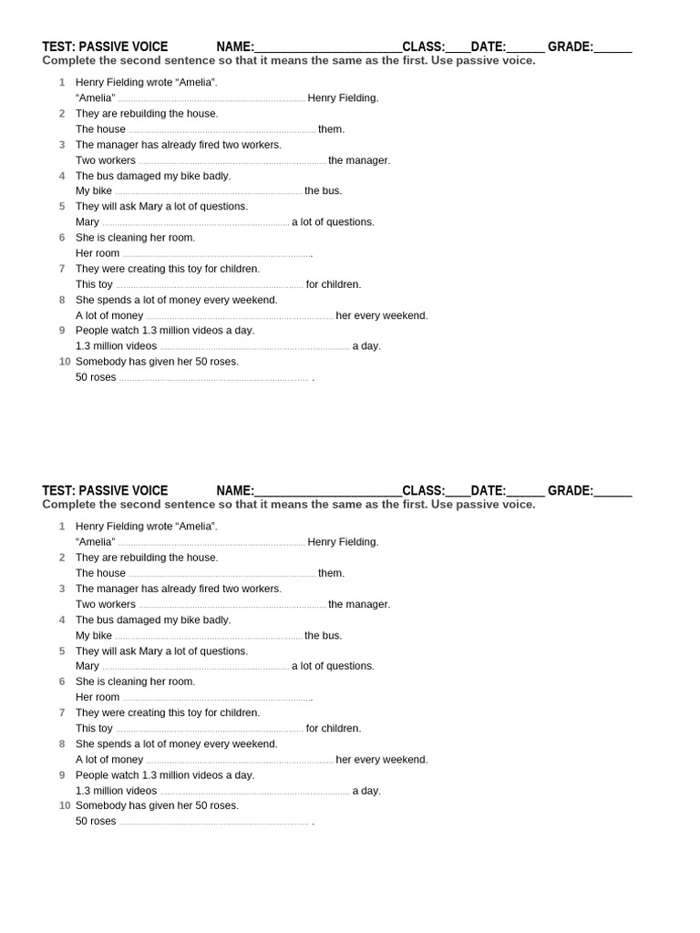 Complete The Second Sentence So That It Means The Same As The First | PDF
