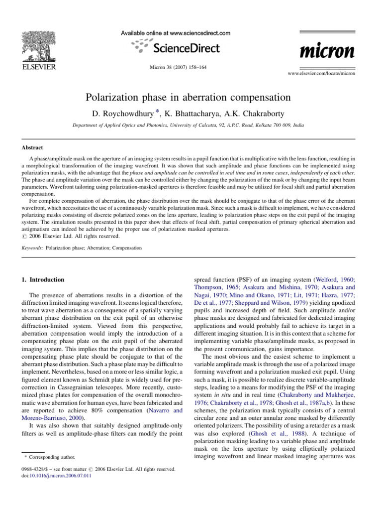 Polarization Phase in Aberration Compens | PDF | Polarization (Waves ...