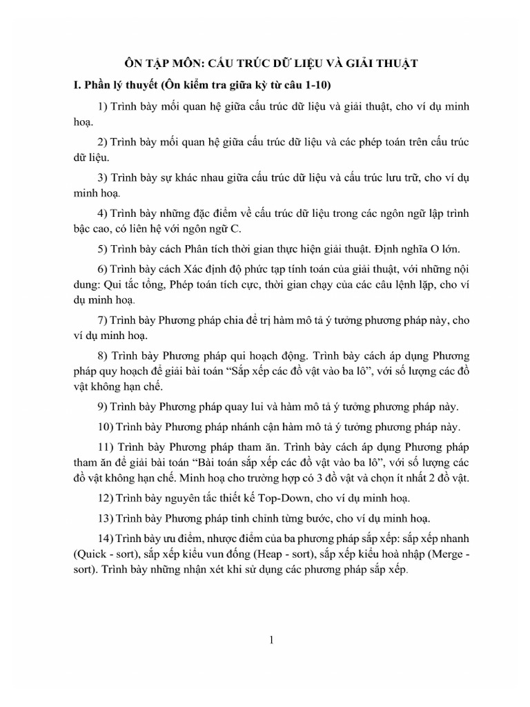 Ôn tập CTDL | PDF