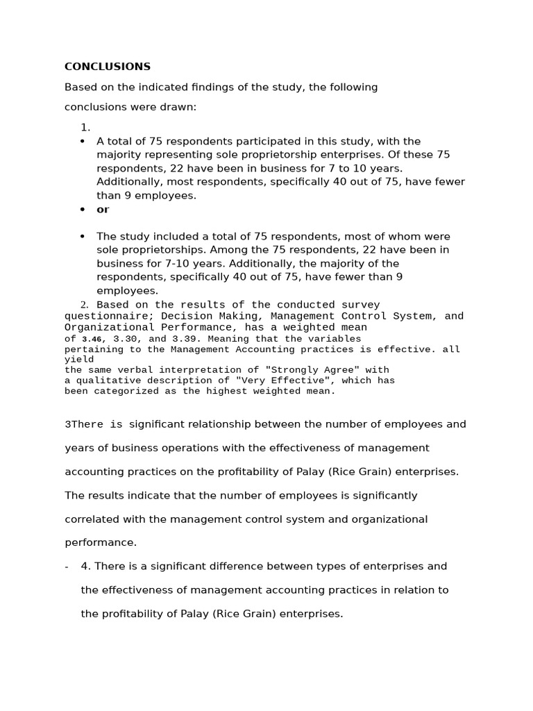 CONCLUSIONS | PDF | Rice | Psychology