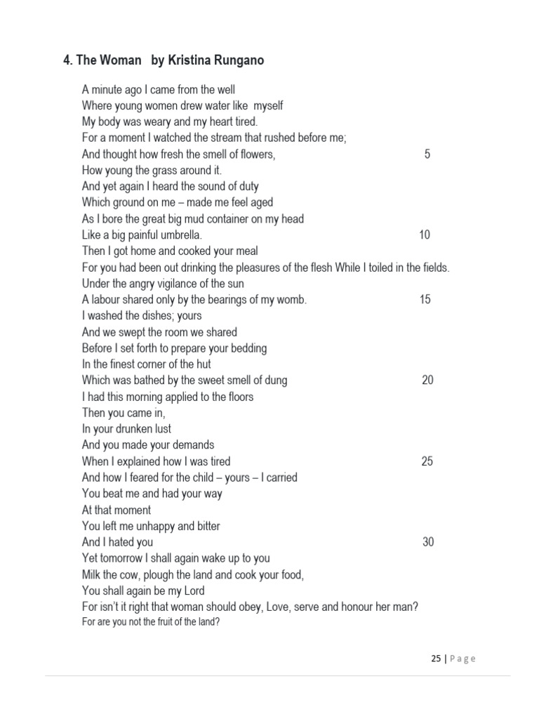 The Woman: A Poem by Kristina Rungano | PDF | Poetry