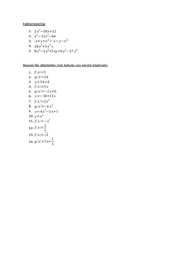 Faktoriseering+Eerste Beginsels | PDF
