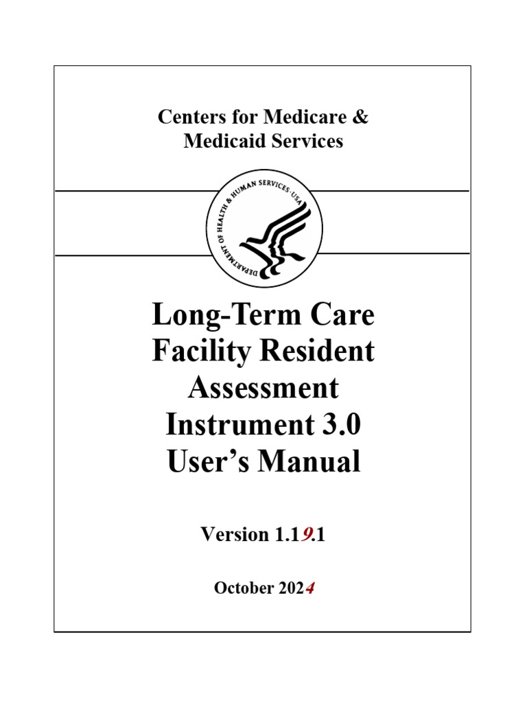 Long-Term Care RAI User Manual 3.0 | PDF | Nursing | Medicare (United ...
